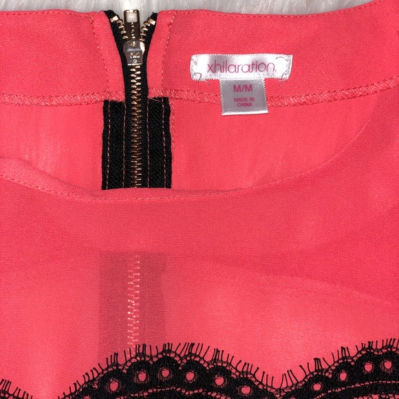 Xhilaration | Tops | Sheer Neon Lace Top | Poshmark